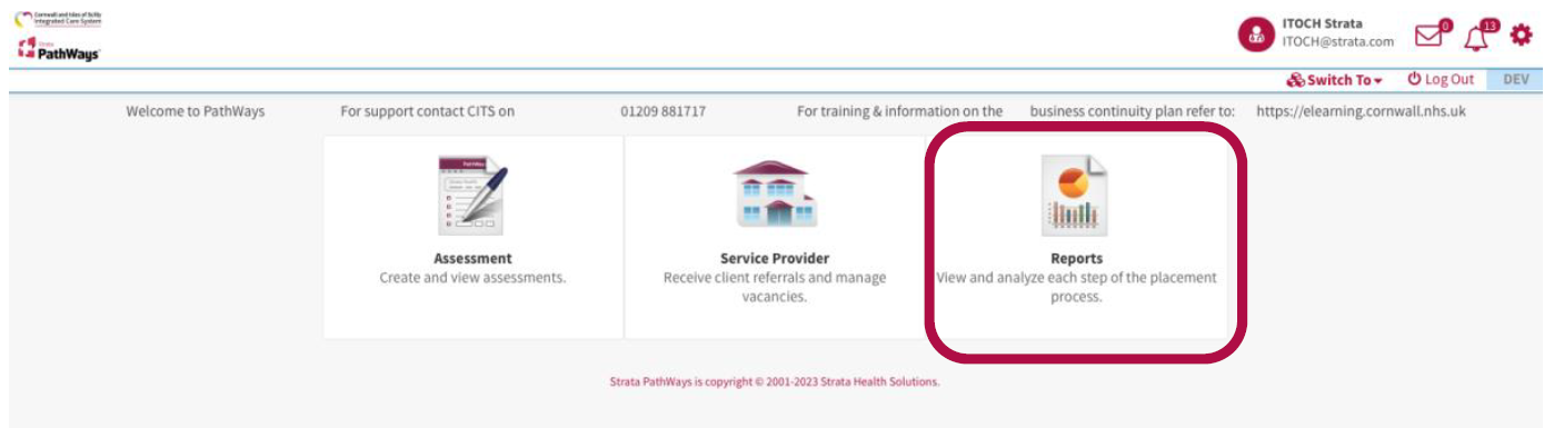 How to Run ITOC Reports in Strata PathWays V1.0